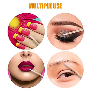 Ekysso 600 Counts 4 Inch Microblading Cotton Swabs, Microblading Supplies, Cotton Tipped Applicators with Wooden Stick, Pointed Cotton Swabs, Pointy Cotton Buds, Precision Cotton Sticks for Makeup