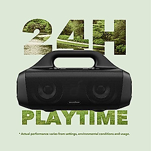 Soundcore Anker Motion Boom Outdoor Speaker with Titanium Drivers, BassUp Technology, IPX7 Waterproof, 24H Playtime, App, Built-in Handle, Portable Bluetooth Speaker for Outdoors, Camping