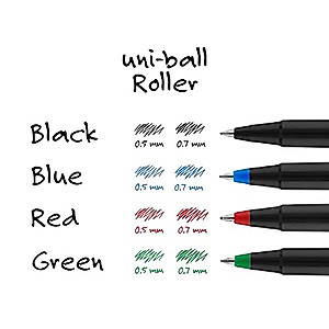 Sanford Uniball Roller Stick Pen, 0.5Mm Micro Point, Black Ink, Dozen (60151)