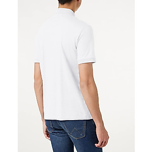 A|X ARMANI EXCHANGE mens Short Sleeve Milano/New York Logo Jersey Polo Shirt, White, Medium US