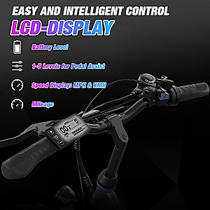 RCB Electric Bike, 500W Electric Bike for Adults, 26" Ebike Adult Electric Bicycles, 55Miles 20MPH Commuting Electric Mountain Bike, 36V 472Wh Battery, 7-Speed, 26" Tires and Front Fork Suspension