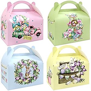 Easter Treat Boxes Cookies Boxes Gift Boxes Gable Boxes for Kids Goodie Goody Boxes 24 Packs Party Favors
