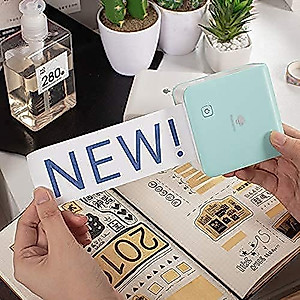 Phomemo M02 Pro Pocket Printer - with 3 Rolls Transparent White Paper， Compatible with iOS + Android for Plan Journal, Study Notes, Art Creation, Work, Gift