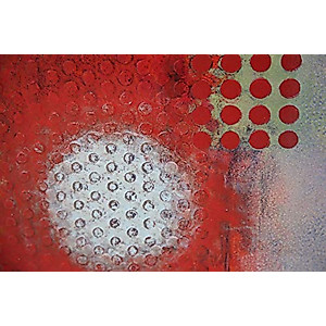 Red and Gray Field with Crystal Event by Alan Mazzetti, Original Acrylic on Panel, 30" x 30"