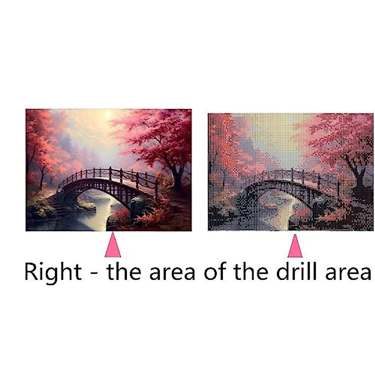 DIY 5D Diamond Art Painting Kit Cartoon Cross Stitch Diamond Art Painting Picture Kit Canvas Diamond Rhinestone Crystal Cross Stitch Embroidery Picture Adult Home Decor Wall Decor (arch bridge)
