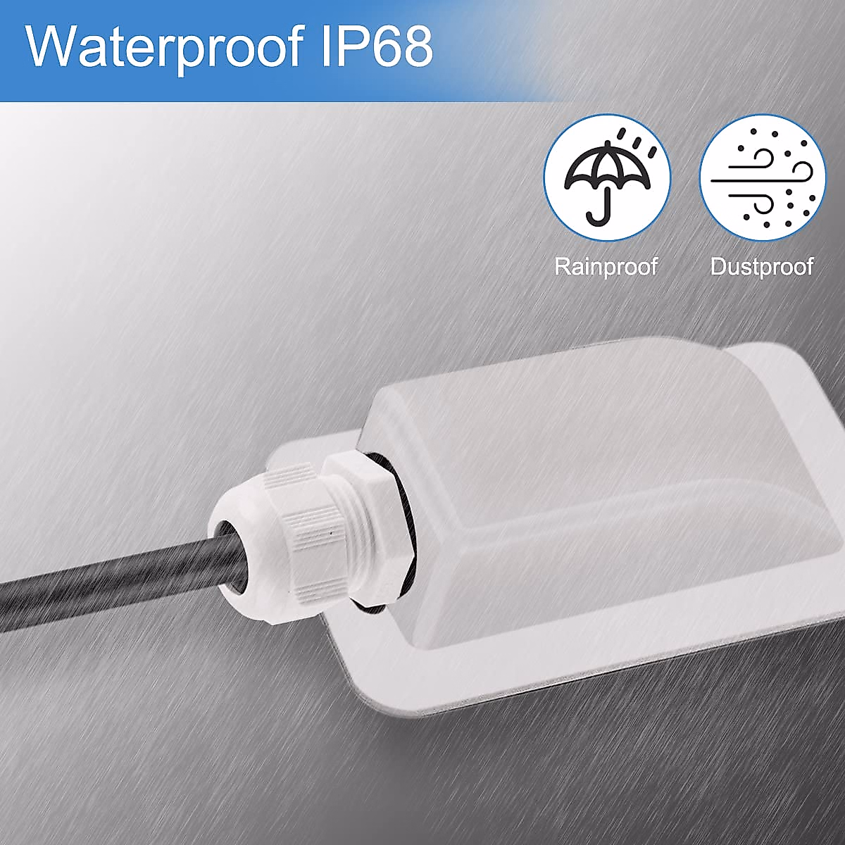 DKARDU Cable Entry Gland Solar Single Port Waterproof Housing Cable Duct ABS IP68 3-12mm for RV Boats, 2 PCS Solar Panel Wiring Mounting Brackets for Motorhomes Campervans Caravans, White