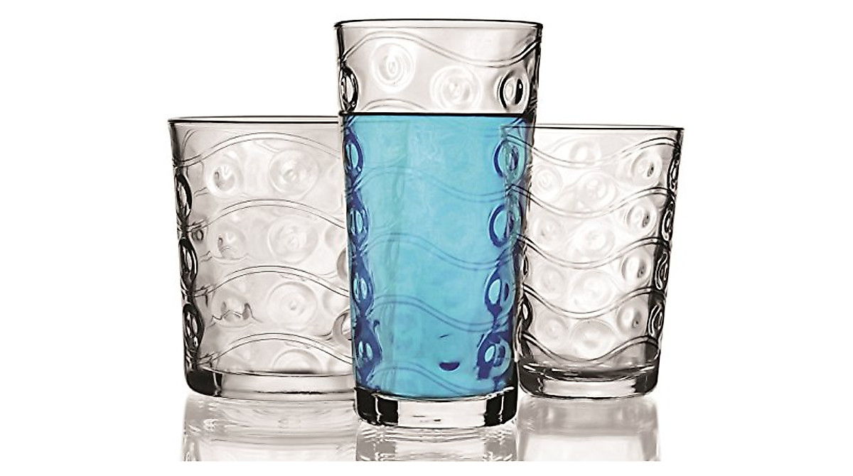 Circleware Cosmo 12-Piece Glassware Set for All Drinks