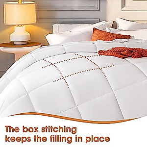 Ihanherry White King Comforter Set 8 Pieces, All Season Bed in a Bag, Comfortable King Bedding Sets with 1 Bed Skirt, 1 Fitted Sheet, 1 Flat Sheet, 1 Comforter, 2 Pillowcases, 2 Pillow Shams