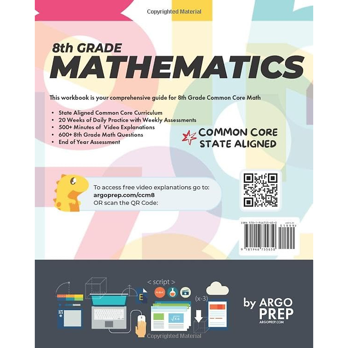 8th Grade Common Core Math: Daily Practice Workbook | 1000+ Practice Questions and Video Explanations | Argo Brothers (Next Generation Learning Standards Aligned (NGSS))