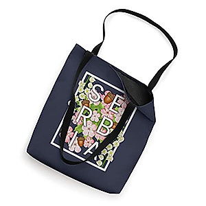 Flowers of Serbia Word Art - Serbian Pride Tote Bag