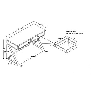 Linon Two-Drawer Grey and Gold Campaign Harli Desk