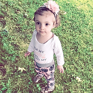 Renotemy Infant Baby Clothes Girl Newborn Outfits Long Sleeve Romper Pants Set 0-3 Months Baby Girl Clothes Outfit Sets