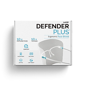 IntiMD Defender Plus Safety Full Face Shield Mask (10 Frames and 10 Shields)