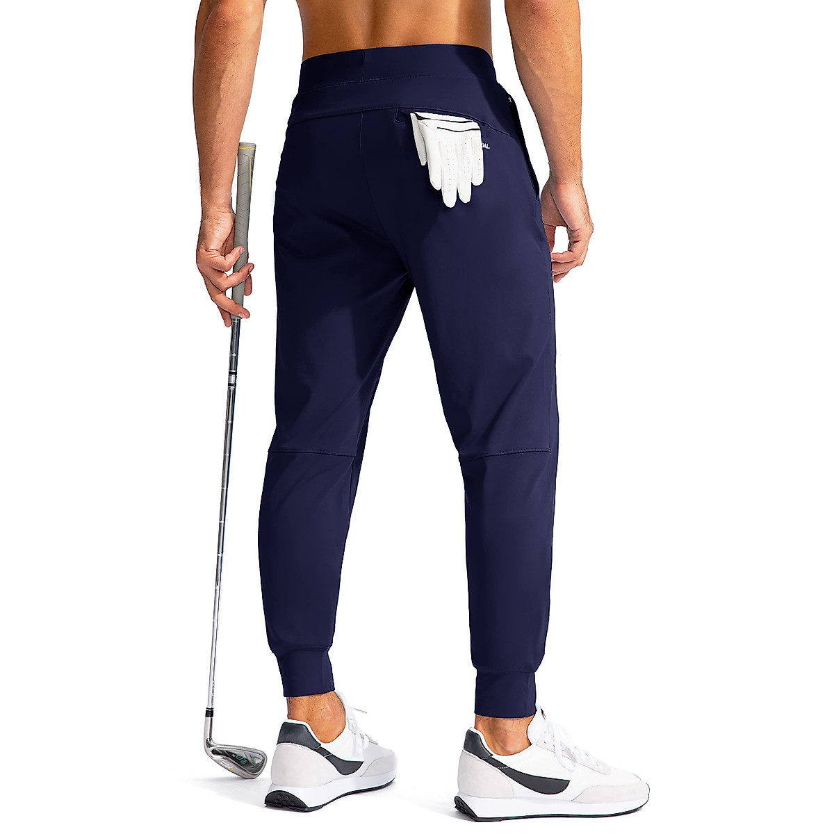 G Gradual Men's Golf Joggers Pants with Zipper Pockets Stretch Sweatpants Slim Fit Track Pants Joggers for Men Work Running (Navy, M)
