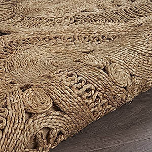 LR Resources Jute LR12029-NAT40RD Natural Round X 4 ft Indoor Area Rug, 4' x 4'
