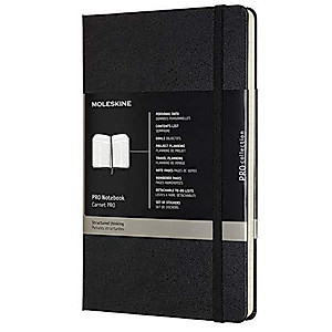 Moleskine PRO Notebook, Hard Cover, Large (5" x 8.25") Professional Project Planning, Black, 240 Pages