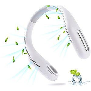 udeler Portable necklace fan,cool living personal ,Hands Free air Cooling Super Quiet fan 3 Speeds 48 Air Outlet 360°Cooling Hanging Neck Fan for Traveling,Sports, Office
