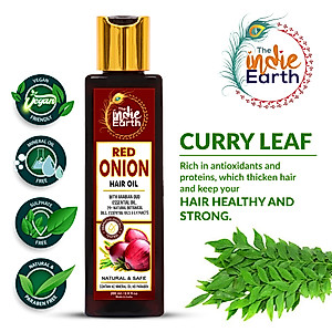 Red Onion Hair Growth Oil - Anti Hair Fall Enriched with 29+ Natural Herbs, Extracts & Oils Including Argan, Jojoba, Rosemary & Black Seed - 200ml