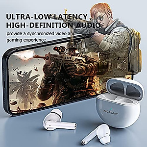 MoreJoy Wireless Earbuds, Bluetooth Earbuds Stereo Bass Sound, Bluetooth Headphones with Noise Cancelling Mic, IP7 Waterproof for Sports, 21H Playtime, USB-C Fast Charge, for Android iOS