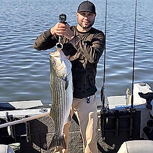 Piscifun Fish Gripper with Digital Fish Scale, Memory Function Fishing Scale, Save Up to Most 10 Set of Weight, Saltwater-Resistant, Portable Stainless Steel Fish Lip Gripper, Fishing Gear Gift, Black