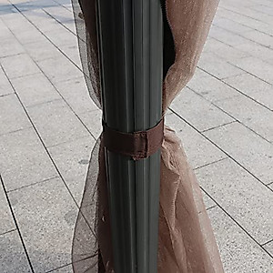 Sunshine Outdoor Replacement Gazebo Mosquito Netting 4 Panels with Zipper for Garden Patio Backyard (12'x12', Coffee)(Netting Only)