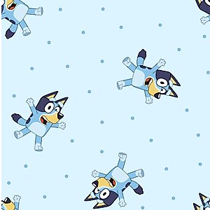 Springs Creative Fleece Bluey Polka Dot Kids Children's Dogs Characters Blue Fleece Fabric Print by The Yard, 81587-A62078