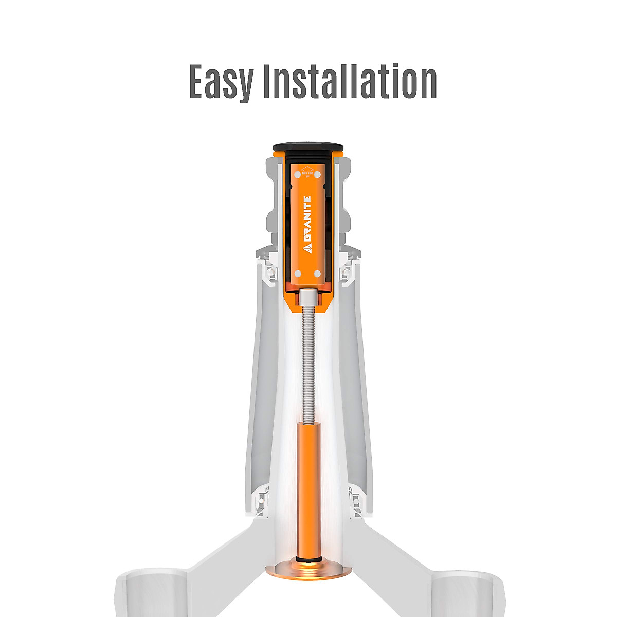 Granite Stash Multi-Tool Kit - Compact Bike Tools Stored Inside Steerer Tube, 1 1/8" Straight Steerer Model (Black)