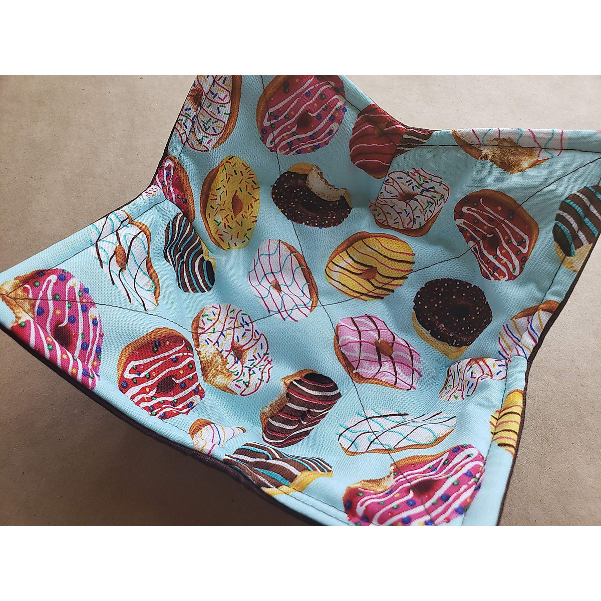 Frosted Donuts Microwave Cozy Sweet Treat Reversible Microwaveable Bowl Holder Doughnut Themed Gifts