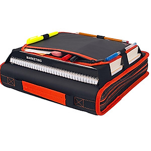 Five Star Zipper Binder, 2 Inch 3-Ring Binder for School, Expansion Panel, 580 Sheet Capacity, Red/Black (29052CE8)