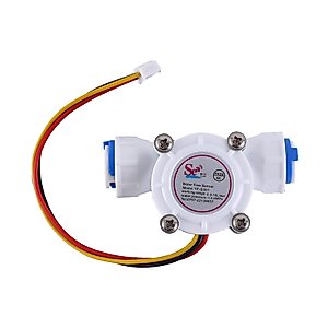 JAGTRADE Flow Meter Upgraded 3/8" Quick Connect Water Flow Sensor Food-Grade Hall Effect Flowmeter Fluid Meter Counter 0.3-10L/min