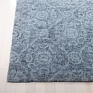 SAFAVIEH Abstract Collection Area Rug - 6' x 9', Blue, Handmade Wool, Ideal for High Traffic Areas in Living Room, Bedroom (ABT207A)