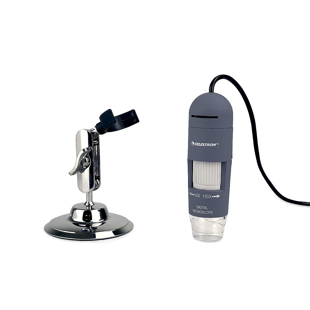 Celestron Deluxe Handheld Digital Microscope, Capture Your Discoveries, (44302-C), Grey