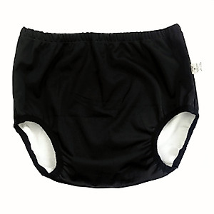 AQX Adult Diaper Cover for Incontinence, Cloth Active Latex Leak Proof Pants, Noiseless Reusable Washable Pull Up Plastic Pants (Black, XL)