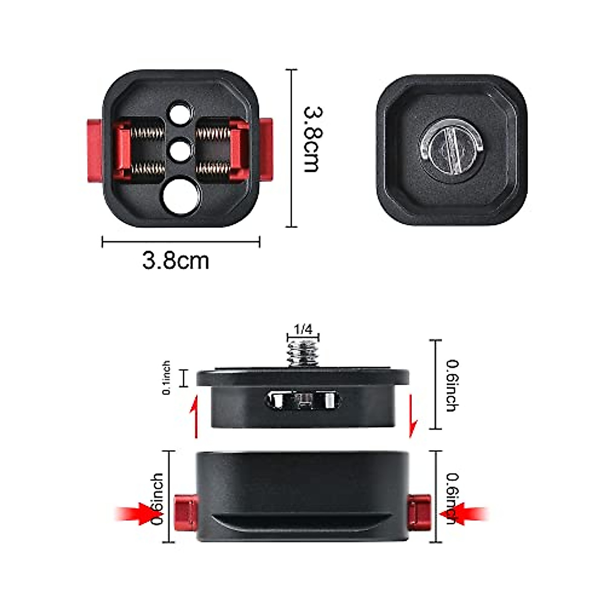 Quick Release Plate, Camera Tripod Mount Arca Swiss QR Plate Fast Claw Clamp Compatible with Canon Sony Nikon Pentax DSLR/SLR /Zhiyun/Feiyu/DJI/Moza Stabilizer, Tripod Slider Gimbal