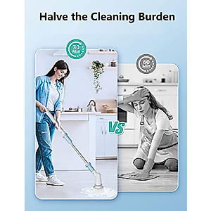 Bilim Cordless Long Handle Electric Mop, Household Cleaning Tool, Portable Spin Scrubber,for Bathroom/Wall/Tile Floor/Bathtub/Baseboard/Toilet/Kitchen