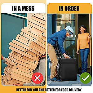 2 Pack X-Large Insulated Bag 30L Cooler Bags Insulated for Travel Pizza Bag Food Delivery Bag Insulated Reusable Grocery Bags Warm & Cooler Bags for Food & Grocery Hold for 1.5H（15.7W x 13H x 9.1D）