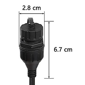 CERRXIAN 1FT Phone Cord RJ11 / RJ12 6P6C Male to Female Panel Mount Waterproof Extension Cable Compatible with Data and Voice
