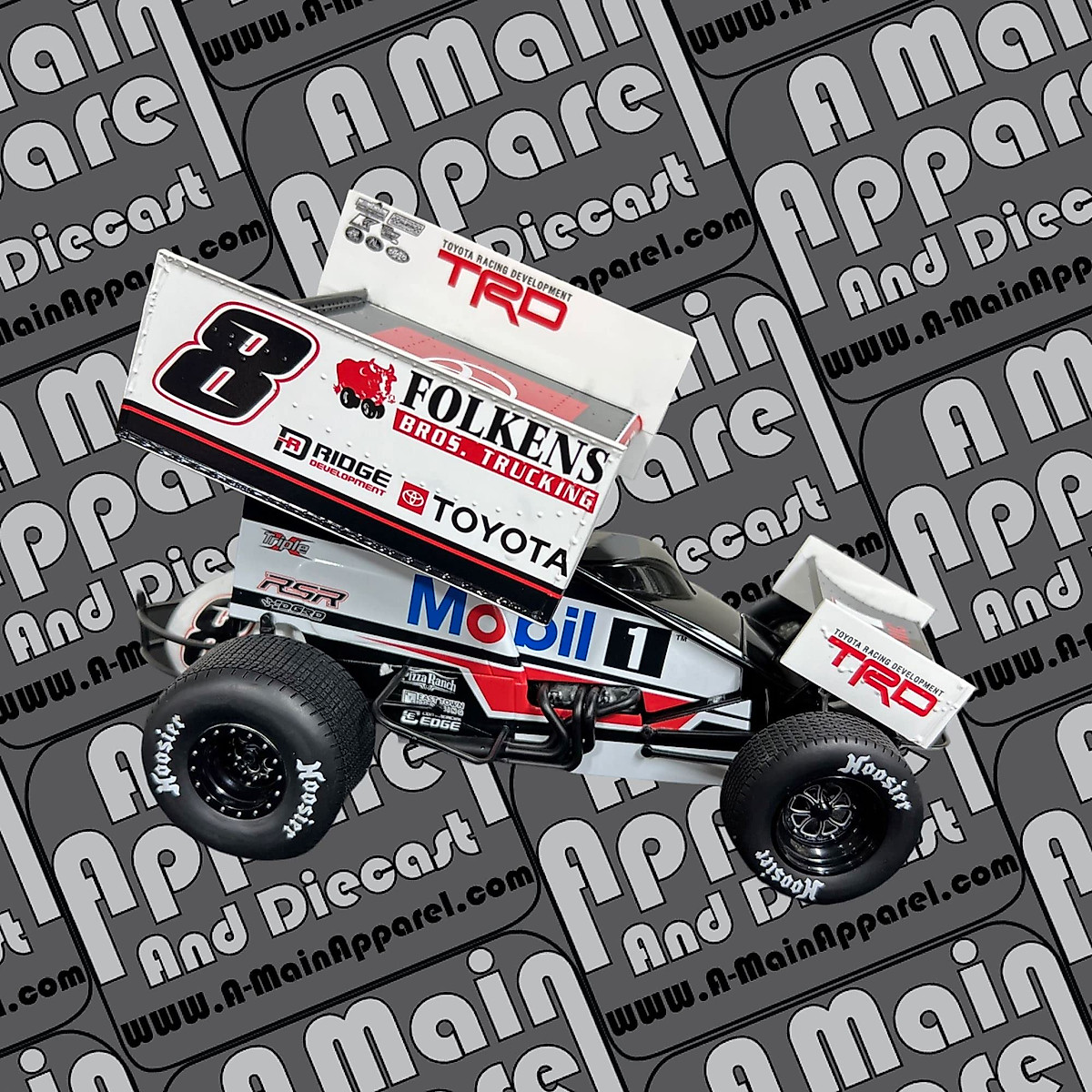 Winged Sprint Car #8 Aaron Reutzel Mobil 1" Roth Motorsports World of Outlaws (2022) 1/18 Diecast Model Car by Acme A1822015