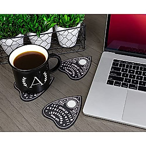 Darware Planchette Ouija Board Coasters (4-Pack); Silicone Beverage Drink Coasters Horror-Themed