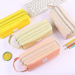 Large Capacity Canvas Pencil Pen Case Stationery Pouch Pen Bag Stationary Case Organizer Cases Makeup Cosmetic Bag