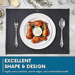 Bistras Dinner Spoons, Stainless Steel Table Spoons, Flatware (Set of 12)