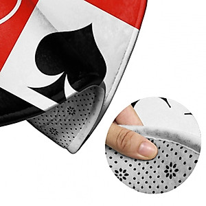 Meaudiwes Suits Hearts Diamonds Clubs Spades Grid Poker Non Slip Door Mat Outdoor Decorative Garden Office Bathroom Bedroom Living Room Door Mat with Non Slip Inside & Outside Area Rug Floor Mat
