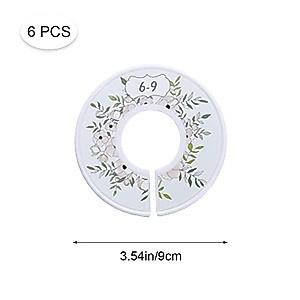 LSTCPGLAI Pack of 6 Plastic Baby Wardrobe Dividers Round Nursery Closet Organizers Baby Clothes Dividers for Baby Girls Boys white