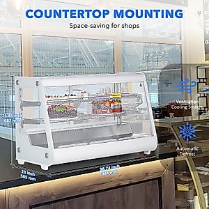 Garvee Refrigerated Display Case 6.5 Cu.Ft. Countertop Pastry Display Case Commercial Display Refrigerator w/LED display Air-cooling Automatic Defrost Rear Sliding Door