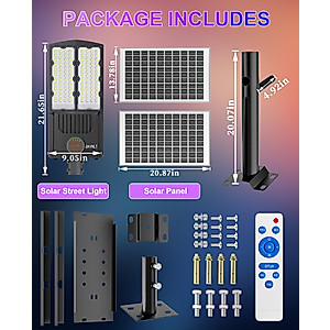 JAYNLT 6000W Solar Street Lights and 8500W Solar Street Lights for Driveway,Yard