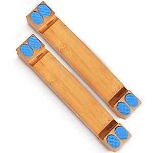 Cibi Kitchens Bamboo Cutting Board Legs - 2Pcs Wood Cutting Board Feet with Silicone Non Slip Pads, 4.5cm x 5cm x 50cm Wood Riser Elevates the Cutting Board