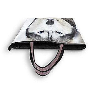 My Daily Women Tote Shoulder Bag Husky Dog Handbag Large