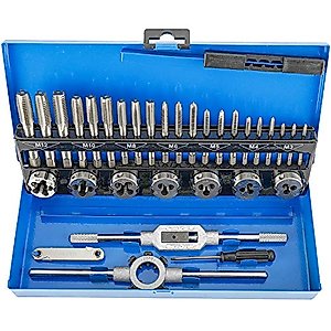 Toolly Tap and Die Set, 32pcs Metric Hardened Steel Tool Set, Essential Threading & Rethreading Tool with Storage Case
