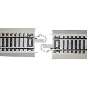 Bachmann Trains - Snap-Fit E-Z TRACK 4.50” STRAIGHT TRACK (4/card) - NICKEL SILVER Rail With Gray Roadbed - HO Scale