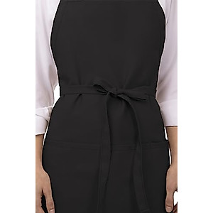 Chef Works Unisex Three Pocket Apron, Black, One Size (2 Pack)